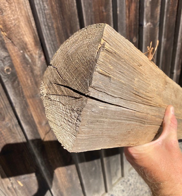 Piquet en châtaignier 1/2 fendu, écorcé, pointé - Ø 10/12 cm | Sepulchre